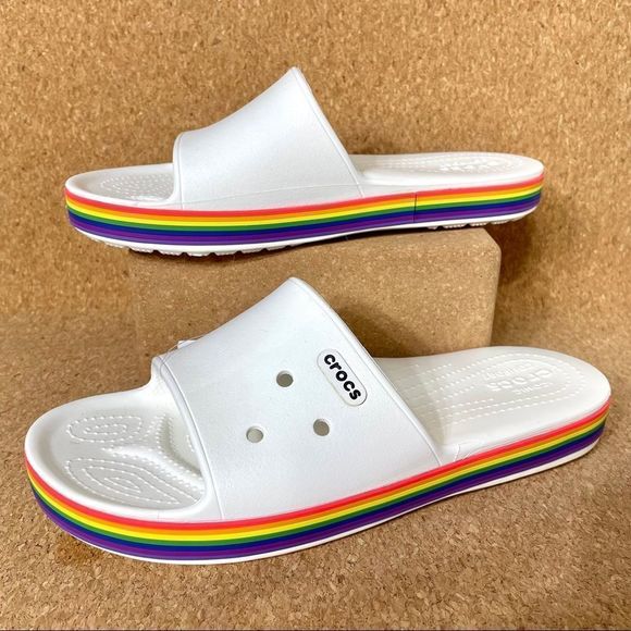 CROCS | Shoes | Crocs Crocband Iiirainbow Slides Sandals Mens | Poshmark
